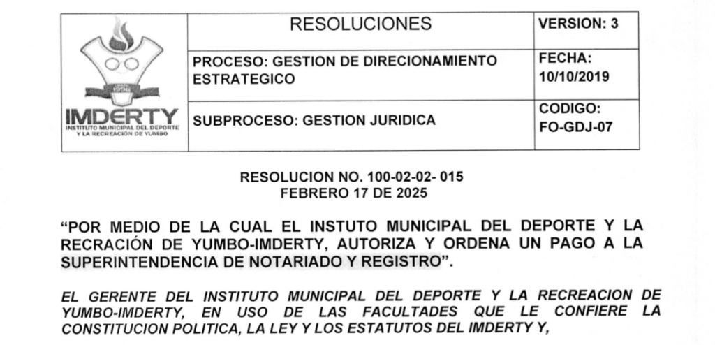 Instituto Municipal del Deporte y la Recreación en Yumbo - IMDERTY